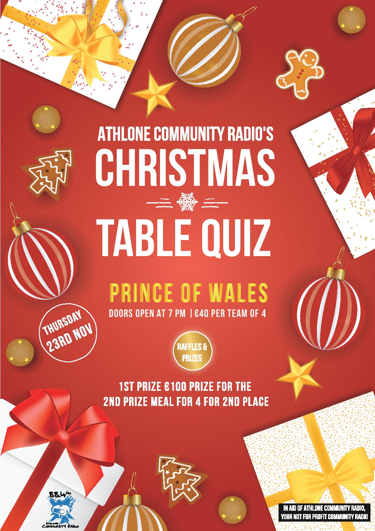 Athlone Community Radio's Christmas Table Quiz - Athlone Community Radio